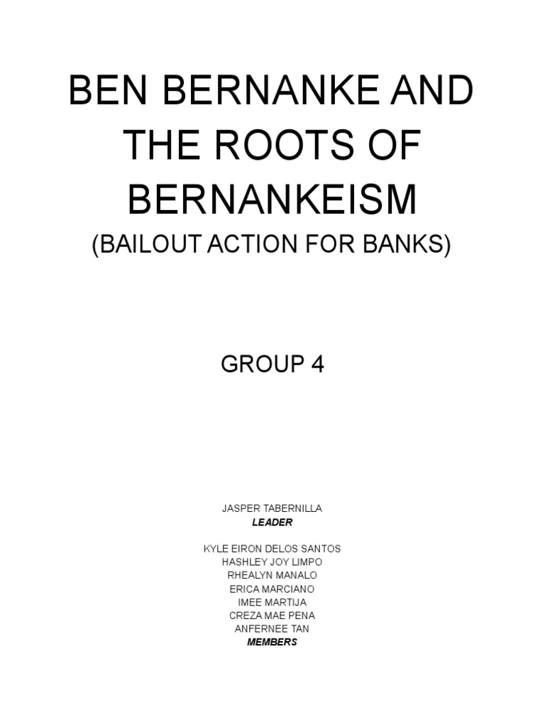 Bernankeism: Roots and 2008 Crisis Actions | PDF | Ben Bernanke ...