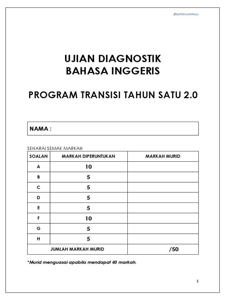 Instrumen Bi PTTS 2023 | PDF