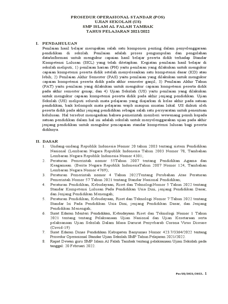 Pos Us SMP 2022 Oce | PDF