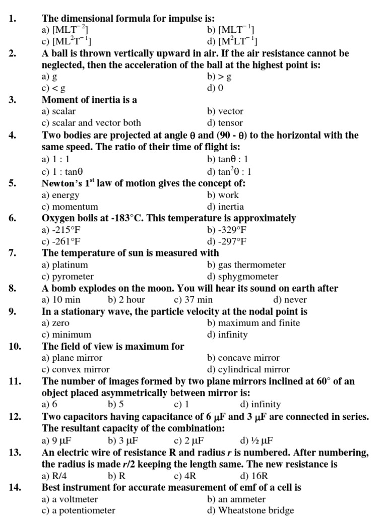 IOM Model Exam 2068-03-11 | PDF | Hydrogen | Mirror
