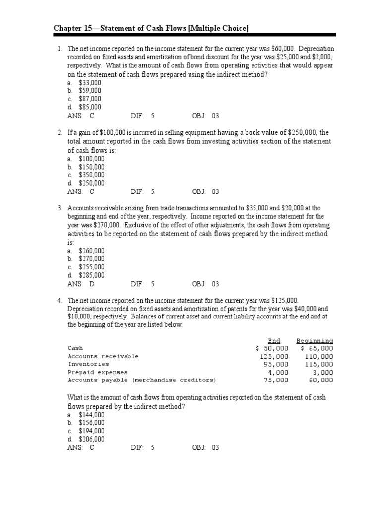 Examination Question and Answers, Set E (Multiple Choice), Chapter 15 ...