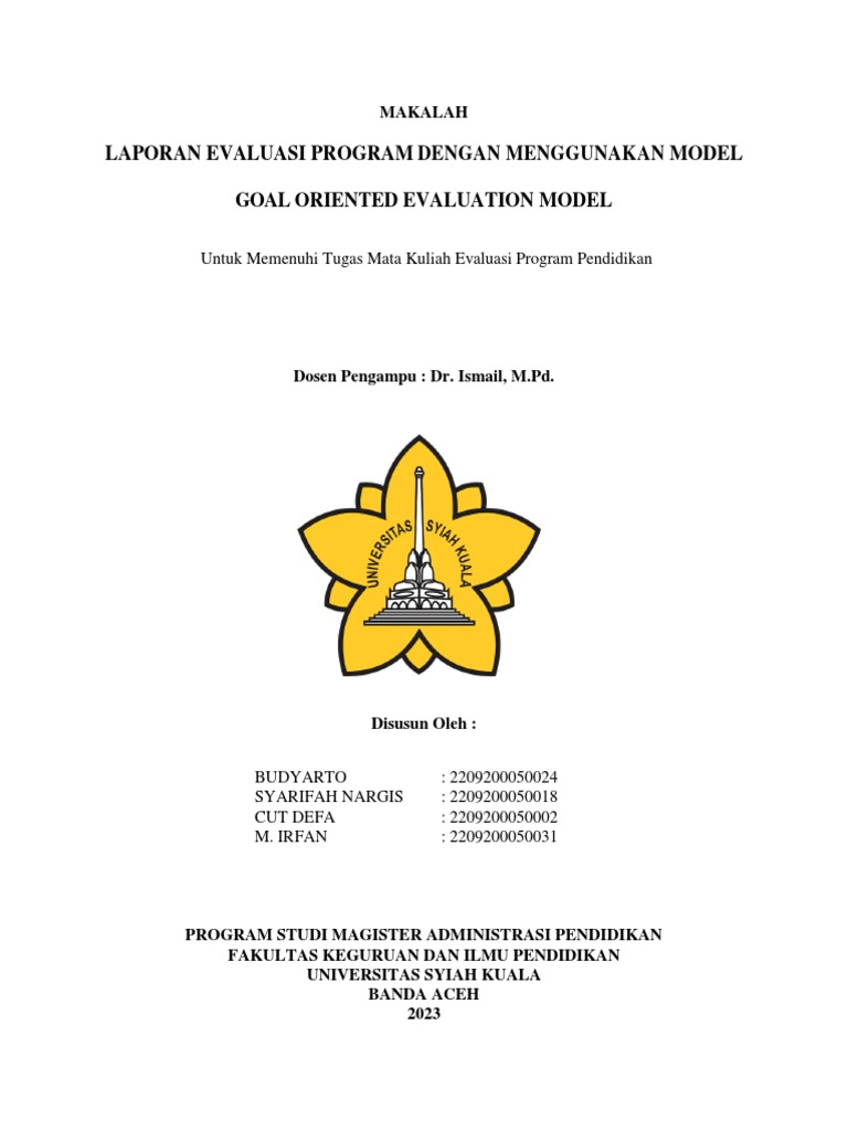 Kelompok 1 EVALUASI PROGRAM PENDIDIKAN | PDF