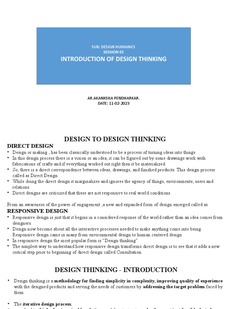 Design Thinking | PDF | Thought | Design Thinking