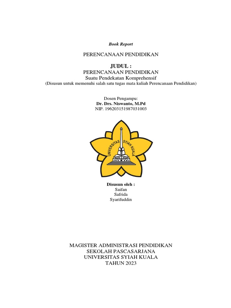 Book Report Final Klp. I Judul Perencanaan Pendidikan | PDF