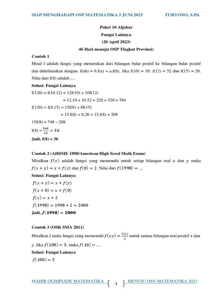 Paket 10 Aljabar | PDF | Sains & Matematika | Komputer