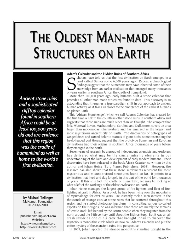 The Oldest Man - Made Structures On Earth | PDF | Ancient History | Africa