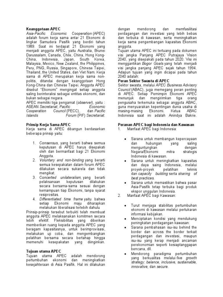 Keanggotaan APEC | PDF