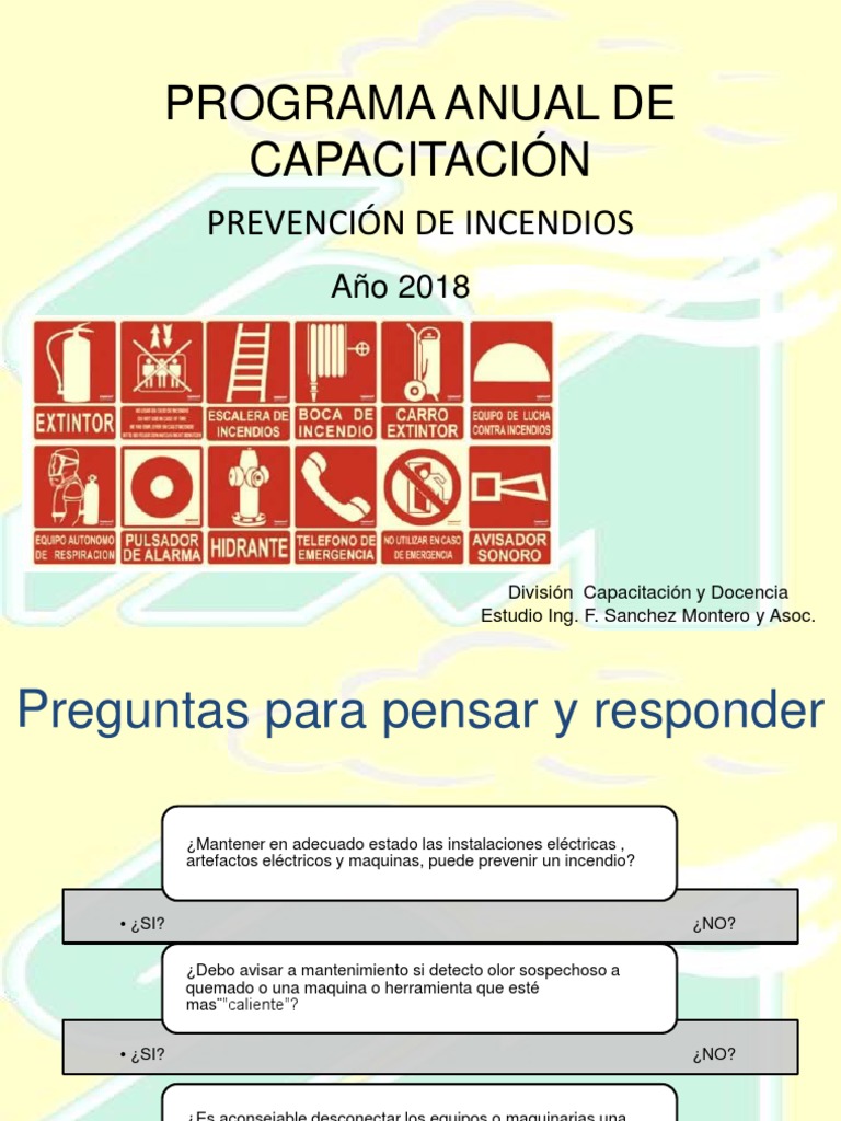 Prevención de Incendios en el Trabajo | PDF