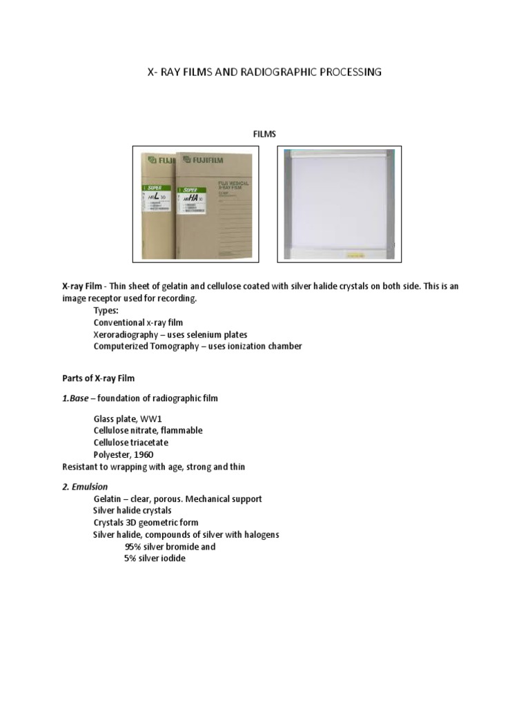 3.films and Radiographic Processing | PDF | Radiography | X Ray
