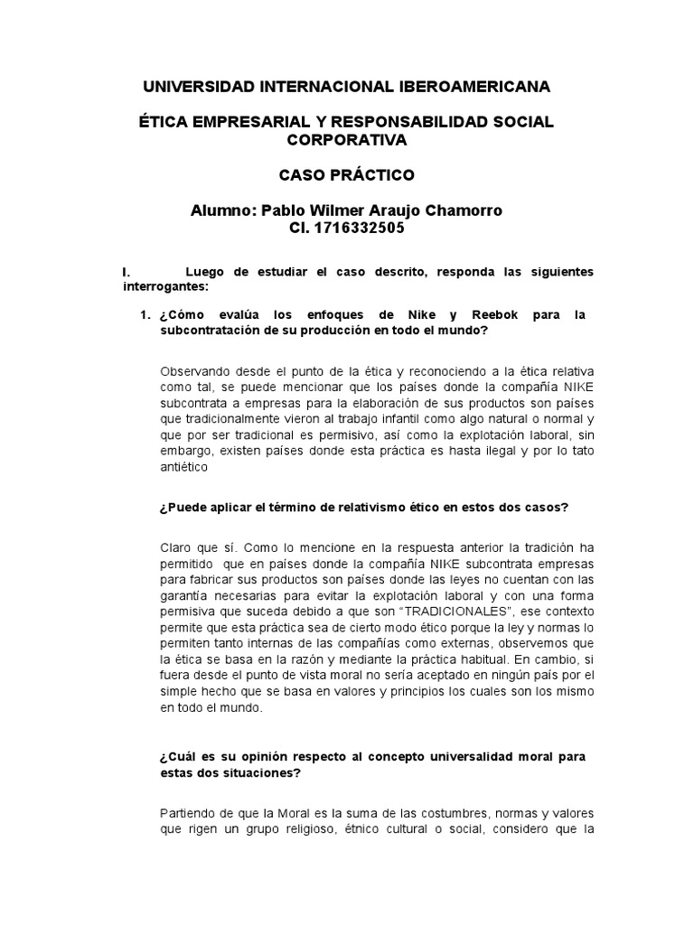 Caso Práctico Nike y Reebok | PDF