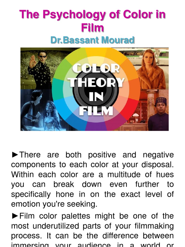 The Psychology of Color in Film (Intro To Drama) | PDF | Color ...
