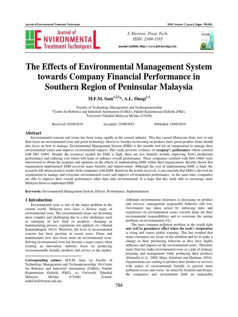 The Effects of Environmental Management System towards Company ...