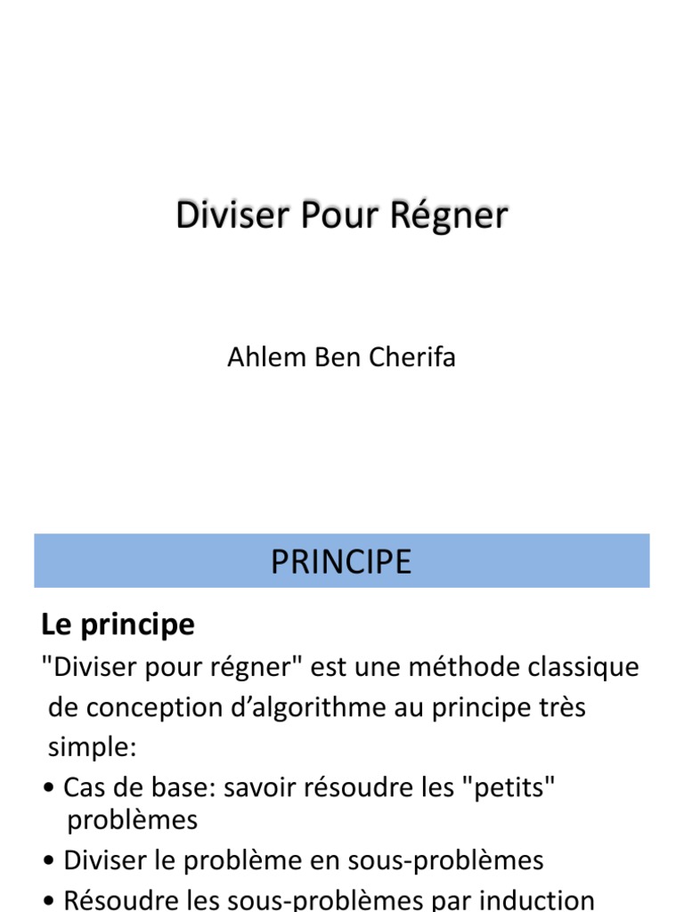 Diviser Pour Regner | Download Free PDF | Algorithmes et structures de ...