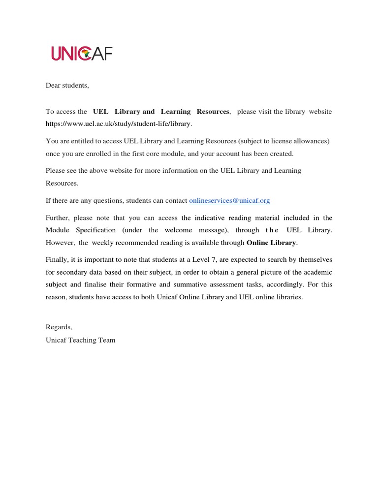 Access To UEL Library | PDF