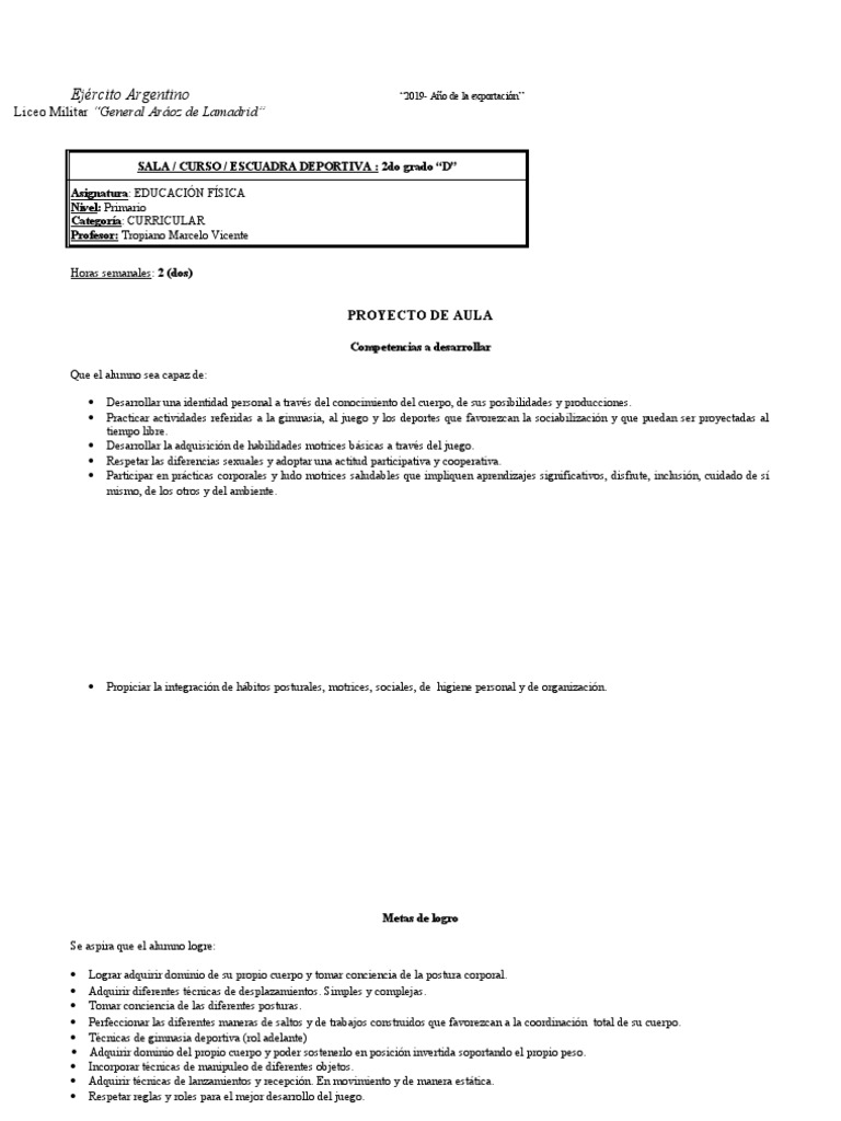 Proyecto de Aula | PDF | Inclusión (Educación)