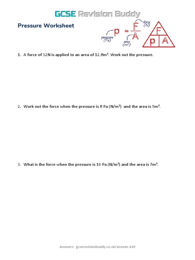 Physics-Pressure-Worksheet | PDF