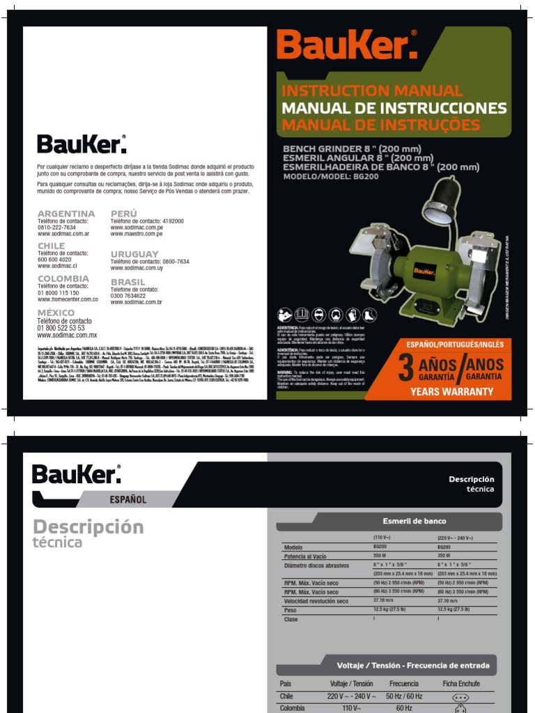 BG200 Manual Preview | PDF | Herramientas | Tornillo