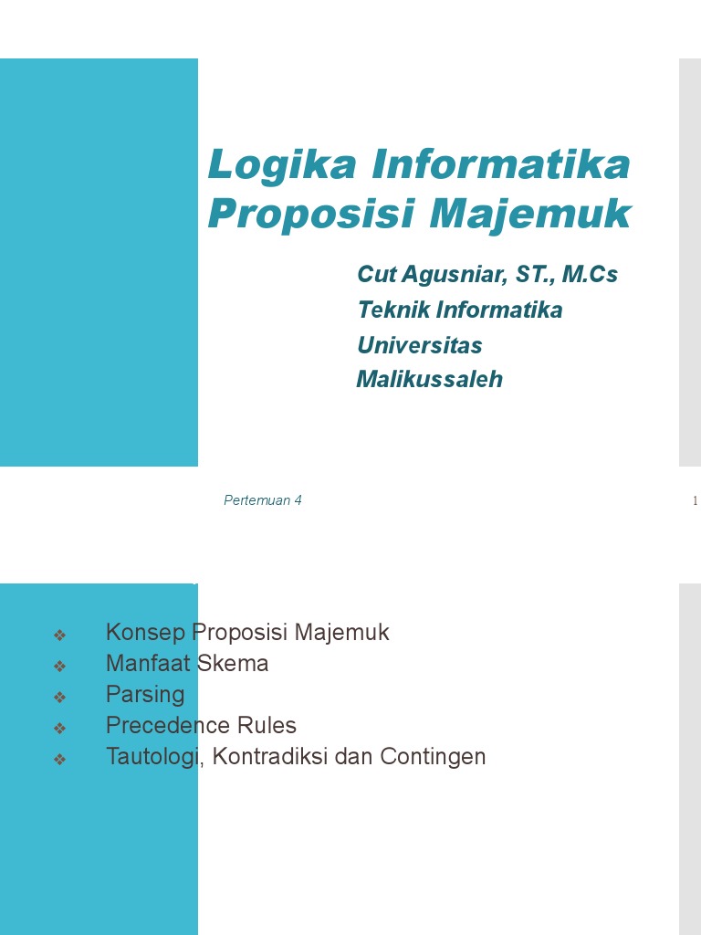 Proposisi Majemuk & Logika | PDF | Metode & Bahan Ajar