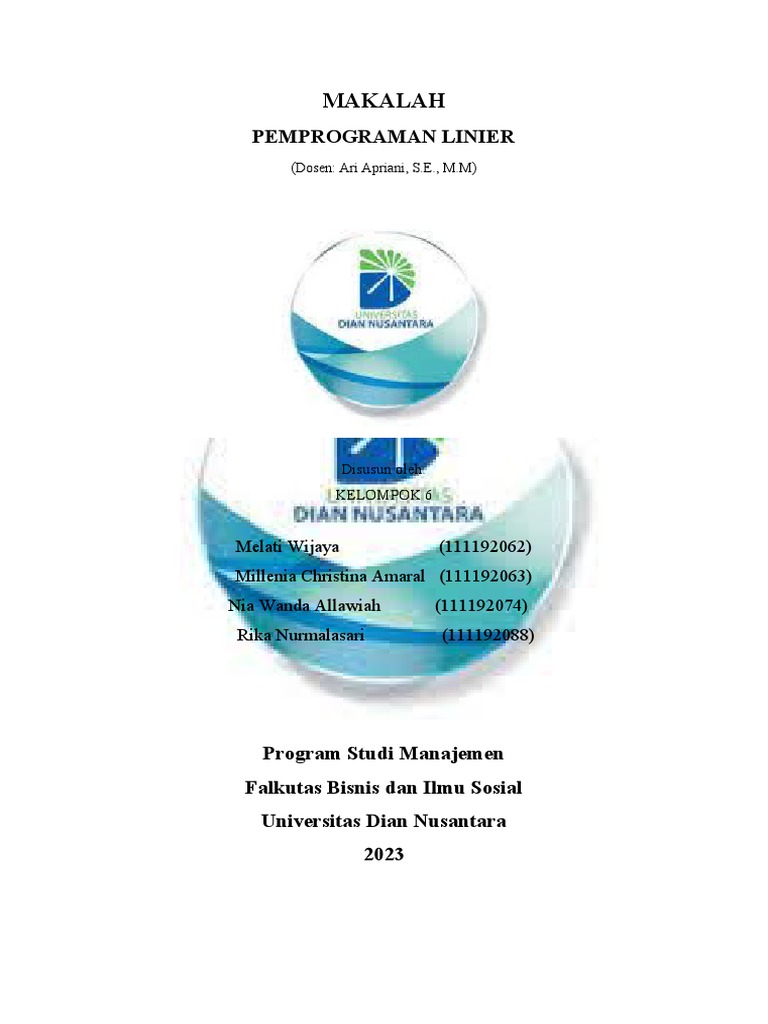 Tugas Kelompok 6 PEMROGRAMAN LINEAR | PDF | Komputer