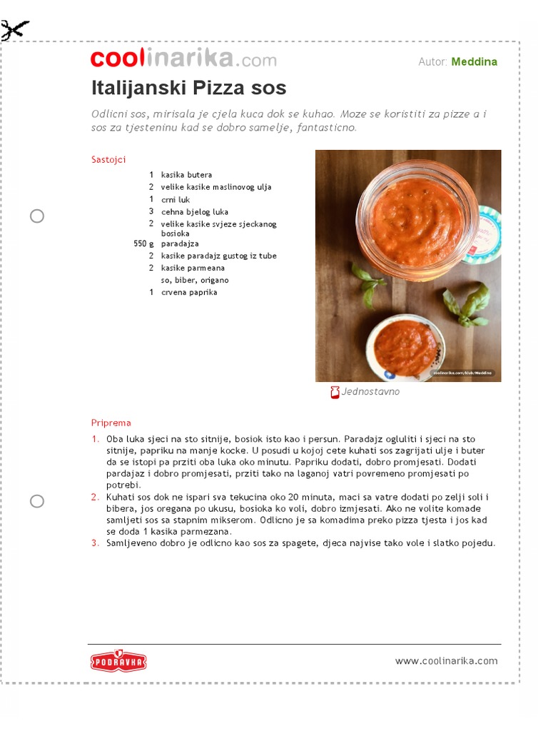 Italijanski Pizza Sos | PDF
