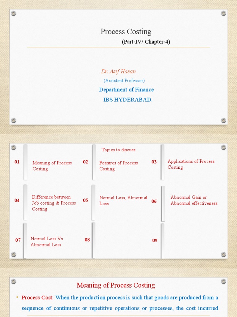 Process Costing | PDF | Cost | Debits And Credits