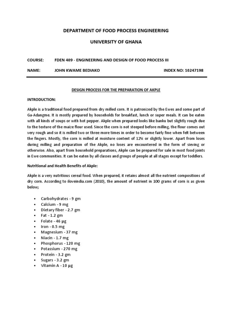 Akpele Preparation | PDF | Dietary Fiber | Diet & Nutrition