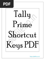 Tally Prime Shortcut Keys Guide | PDF