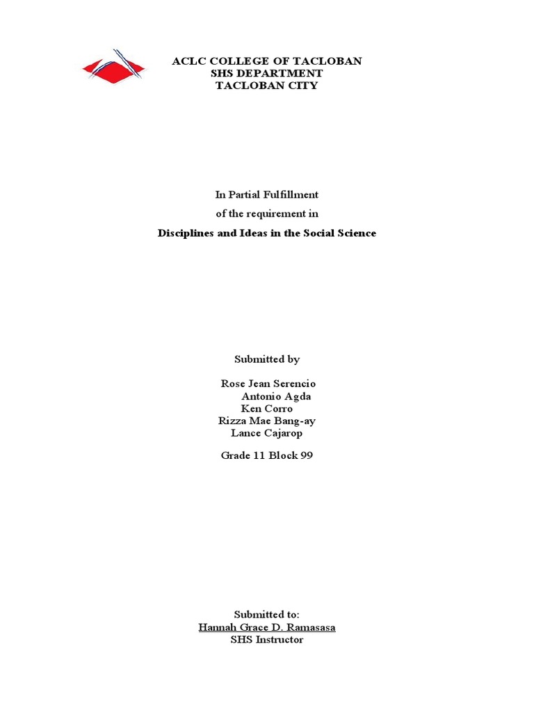 Written Report Format DISS | PDF