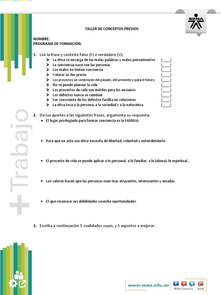Taller de Conceptos Previos | PDF