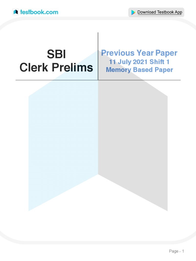 SBI Clerk Prelims 2021 Memory Paper | PDF | Communication | Nonverbal ...
