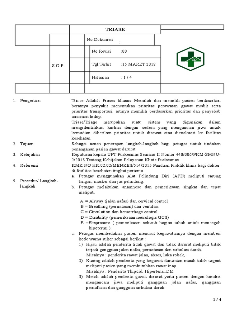 Sop Triase | PDF