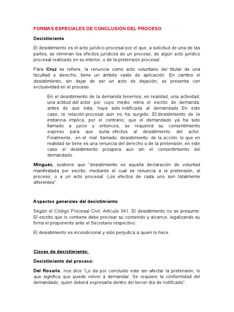 Formas Especiales de Conclusión Del Proceso | PDF | Ley procesal ...