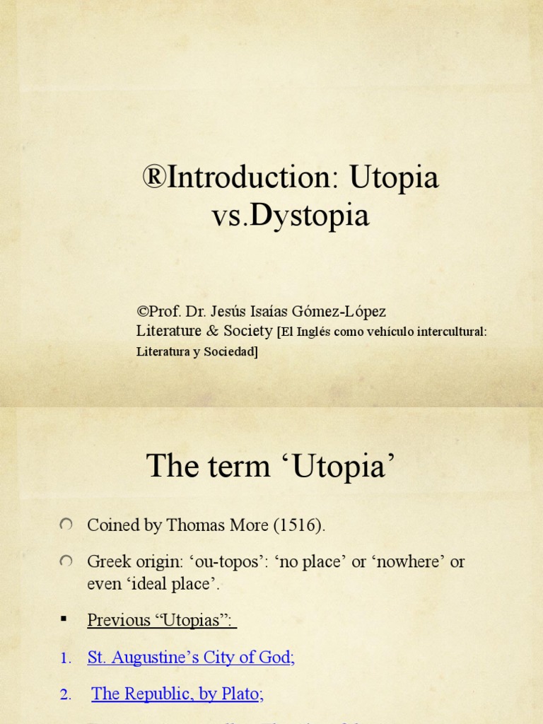 Introduction Utopia&Dystopia | PDF | Young Adult