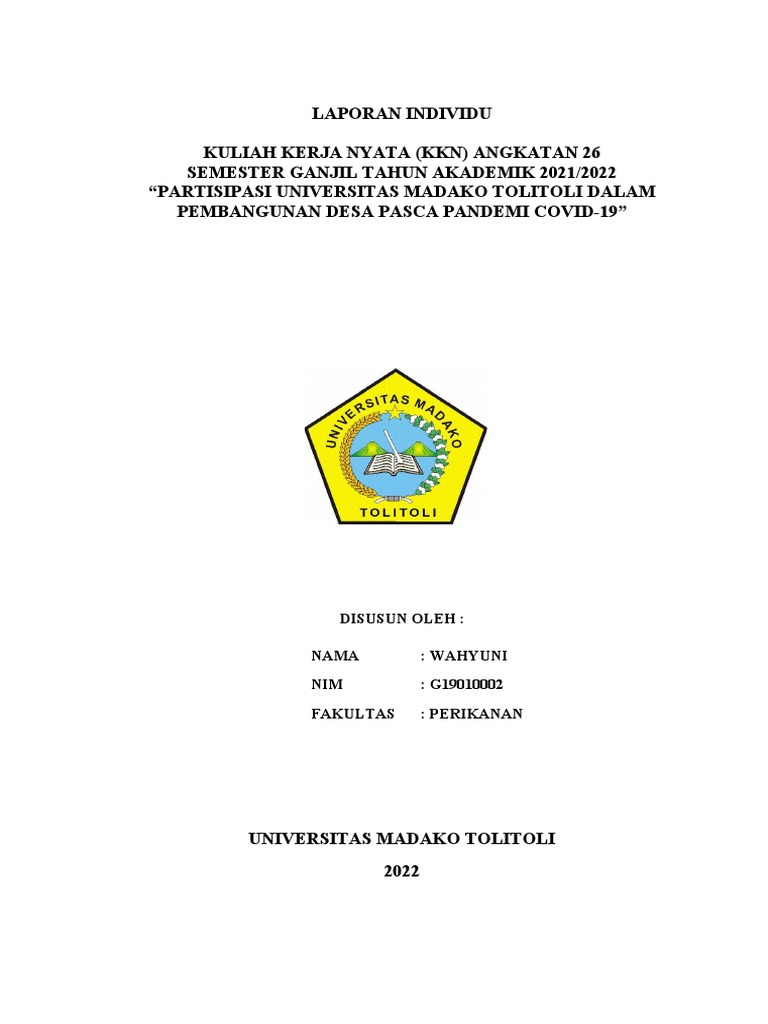 Laporan Individu KKN Yuni | PDF