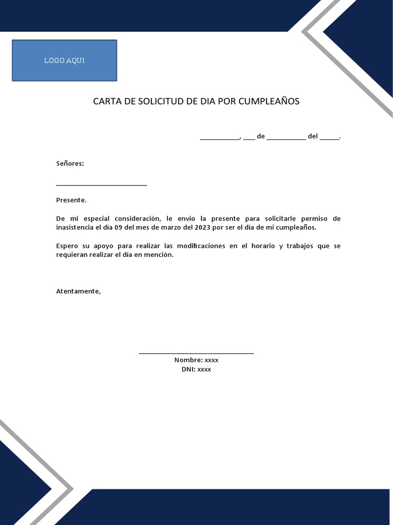 Solicitud de Permiso por Cumpleaños | PDF