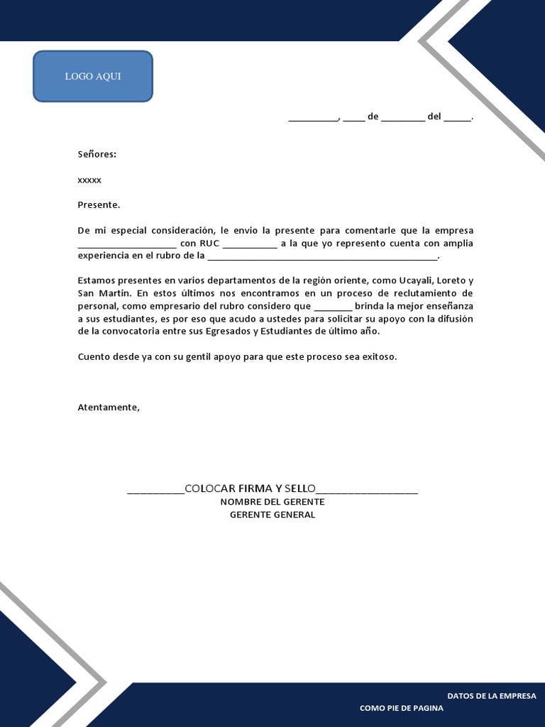 Formato Carta Requerimiento de Personal | PDF