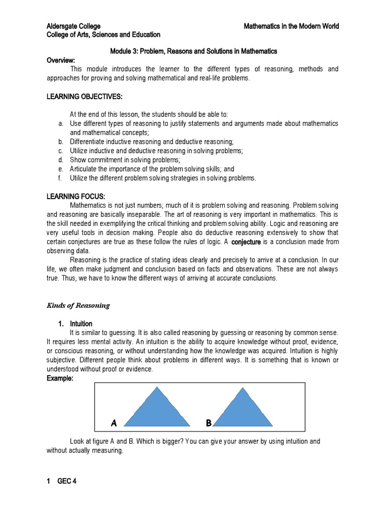 Module 3 | PDF | Reason | Inductive Reasoning