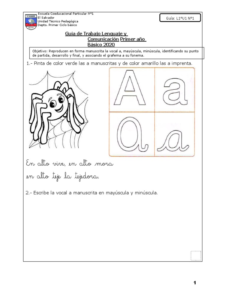 Actividades para aprender la vocal A | PDF