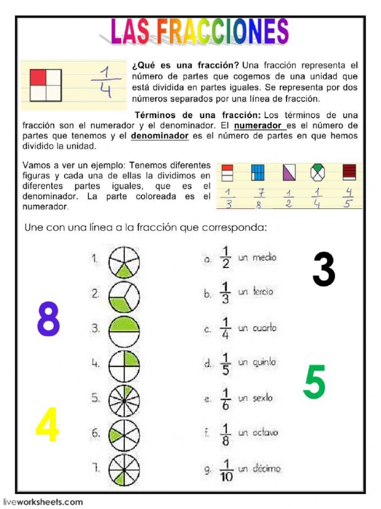 Fracciones para Colorear | PDF