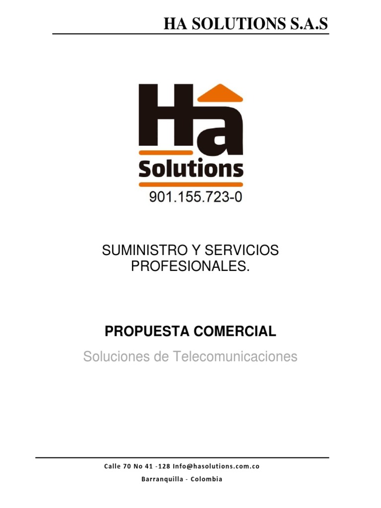 Propuesta de soluciones de telecomunicaciones y servicios profesionales de HA SOLUTIONS S.A.S ...