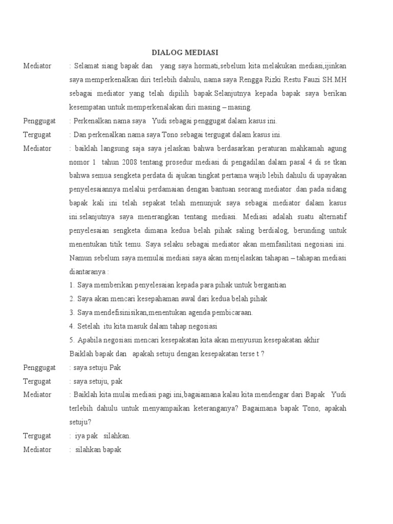 DIALOG MEDIASI | PDF