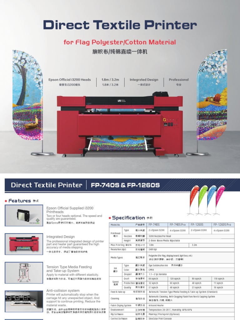 Direct Polyester Printer FP-740S PDF | PDF | Printer (Computing) | Computing
