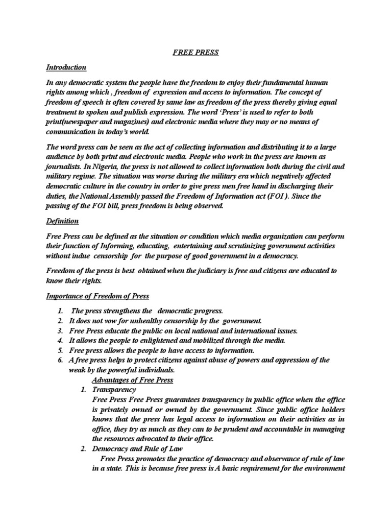 Year 10 Civic Note Week 2 | PDF | Freedom Of The Press | Democracy