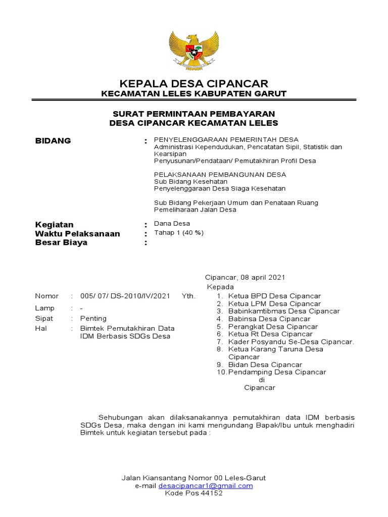 Surat Undangan Sdgs | PDF