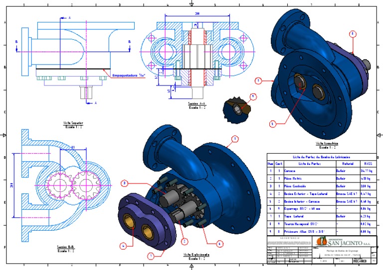 Montaje de Bomba de Engranajes | PDF | Ingeniería mecánica