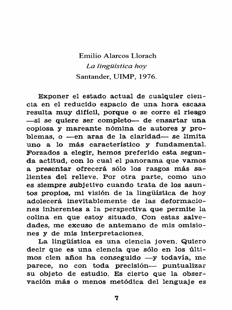 El Funcionalismo - La Lingüística Hoy - Emilio Alarcos Llorach | PDF ...