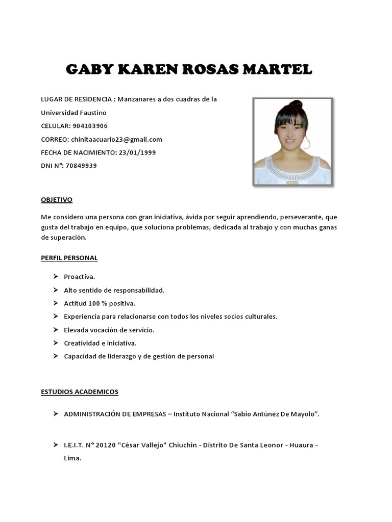 Cv. Asistente Administrativo 10 | PDF