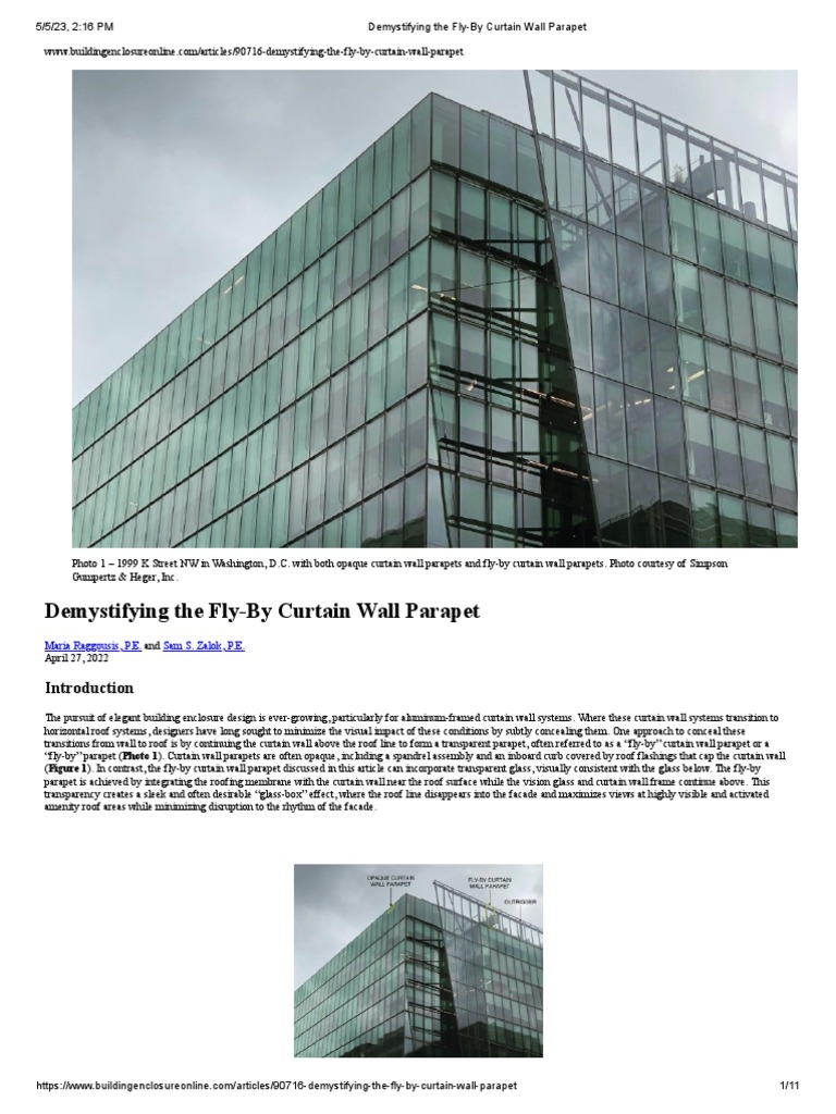 Demystifying The Fly-By Curtain Wall Parapet - Building Enclosure | PDF ...
