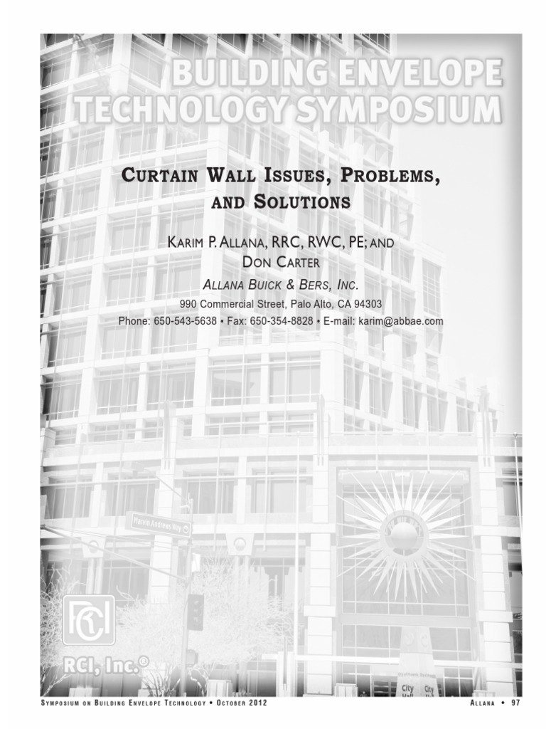Curtain Wall Issues Problems and Solutions | PDF