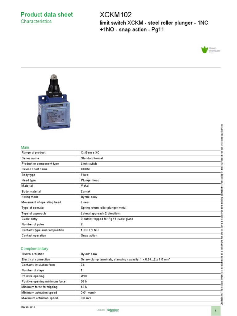 OsiSense XC Standard - XCKM102 | PDF | International Electrotechnical ...